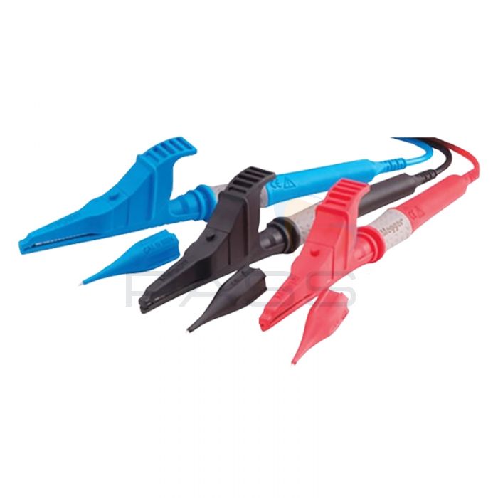 Megger 1007-637 2.5 kV Silicone Test Lead Set with Clips - 1000V